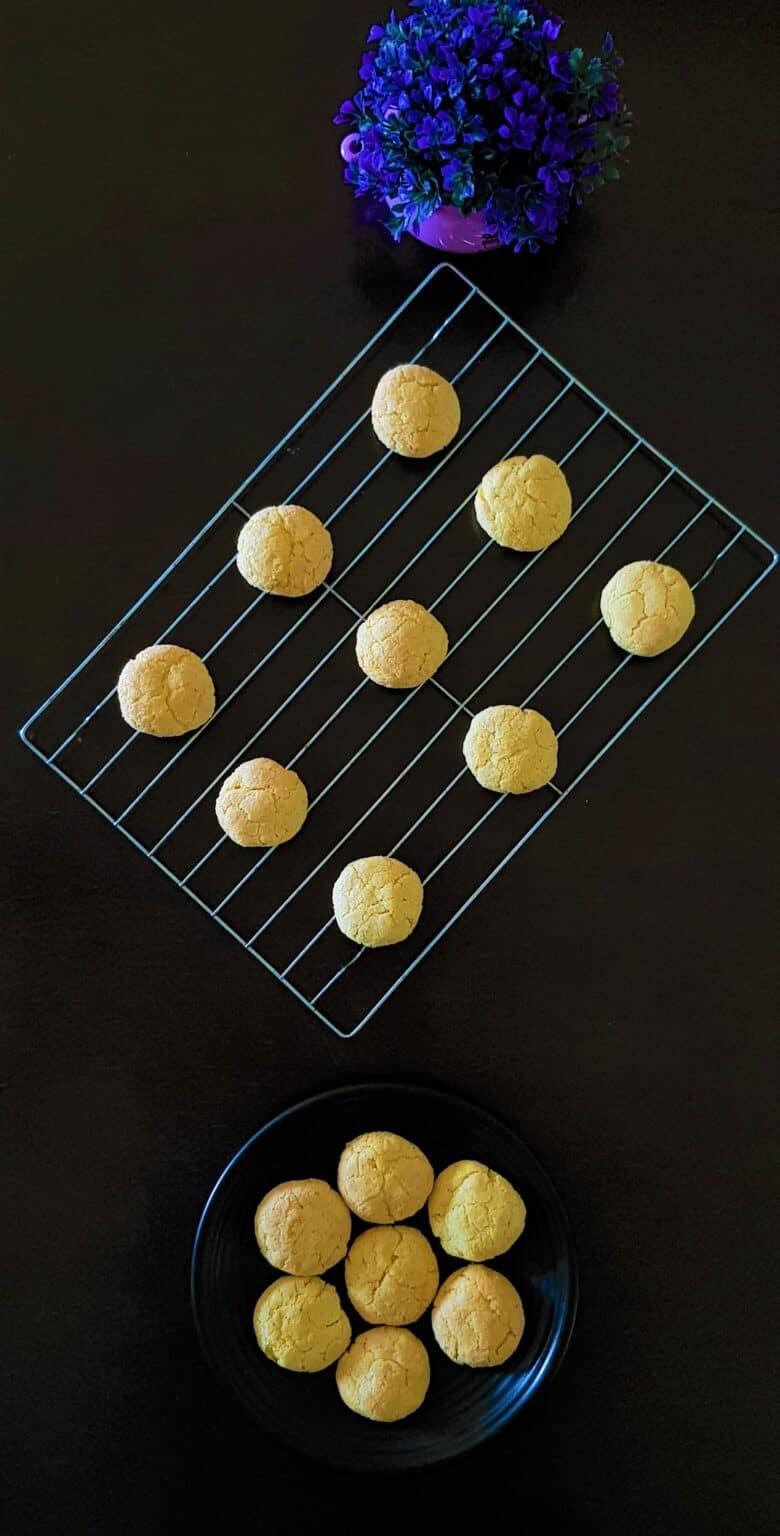 Mango Crinkle Cookies/ How To Make Eggless Mango Cookies