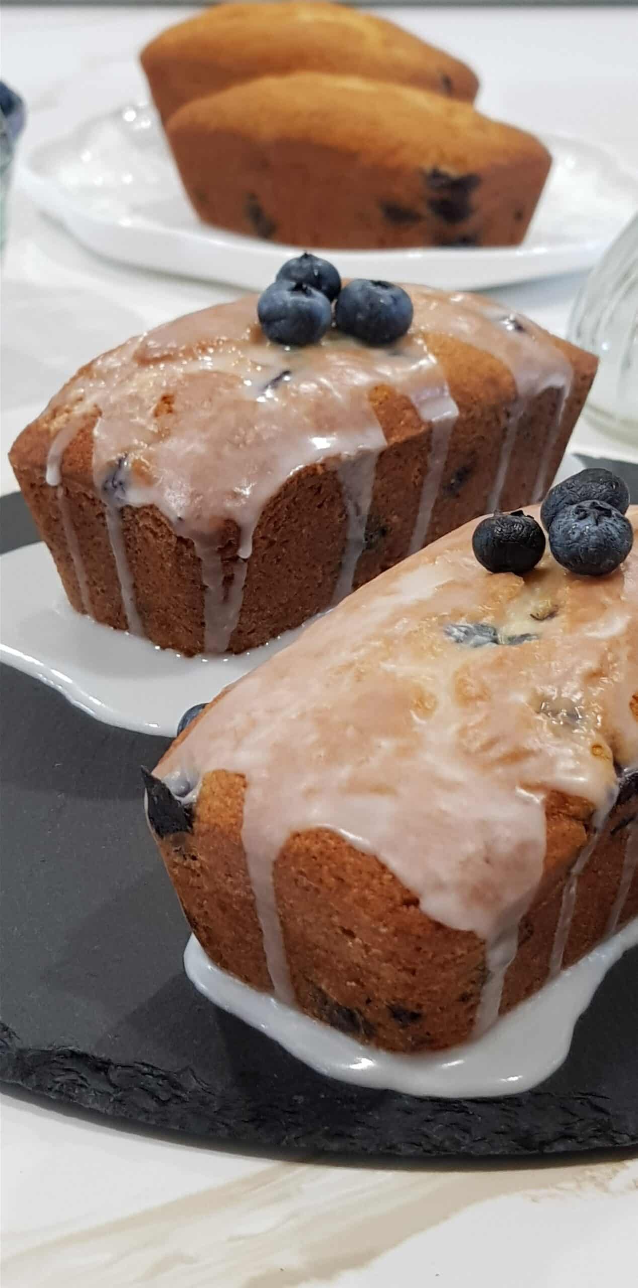 Mini Blueberry Loaf Cake/ Simple Eggless Blueberry Loaf Cake