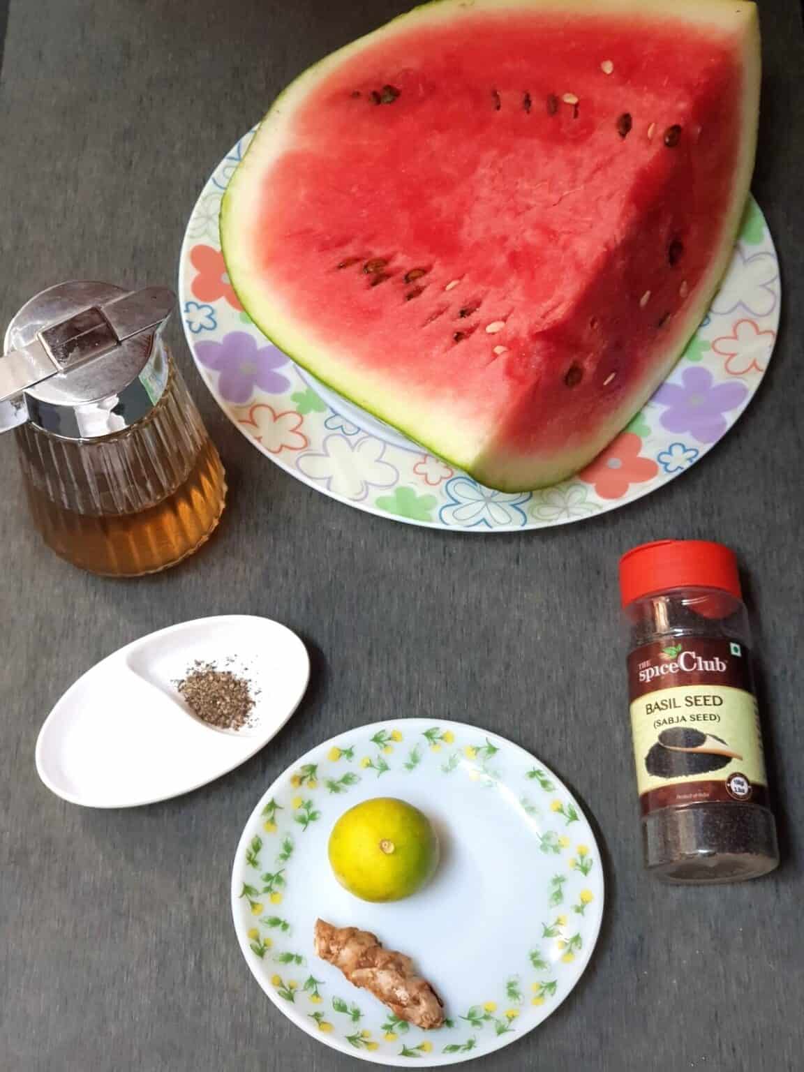 Watermelon juice with Lemon and Ginger (Summer drinks)